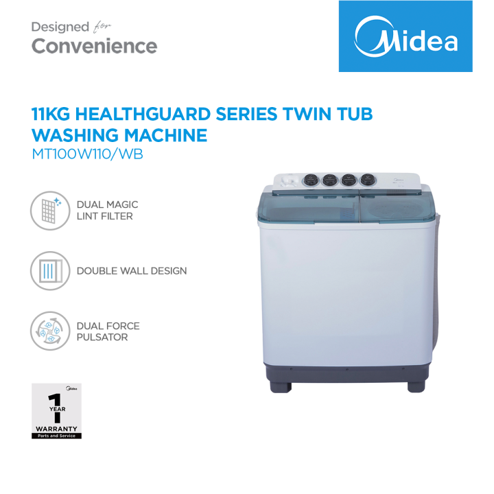 Midea 11kg HealthGuard Series Twin Tub Washing Machine | Lazada PH