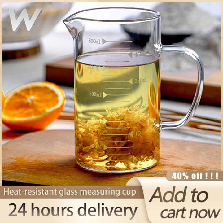 350/500ml/1000mlGlass with Scale Scale Baking Cup Kitchen Pyrex ...