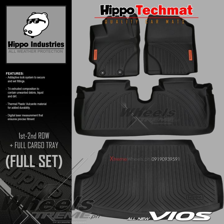 Toyota Vios 2015-2024 Deep Dish matting Thailand Made Hippo Brand ...