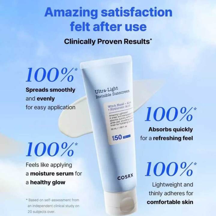 COSRX. Ultra Light Invisible Sunscreen SPF 50 PA++++ 50ml | Lazada