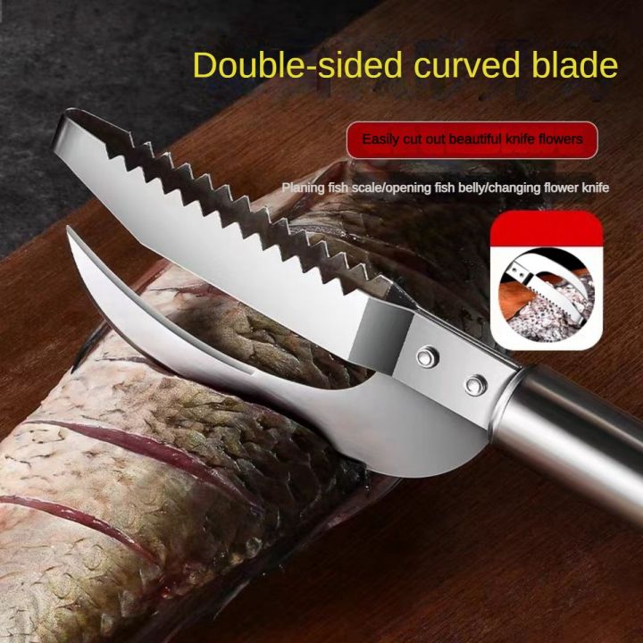 Stainless Steel 3 In 1 Fish Scale Knife Cut/Scrape/Dig Knife Scale ...
