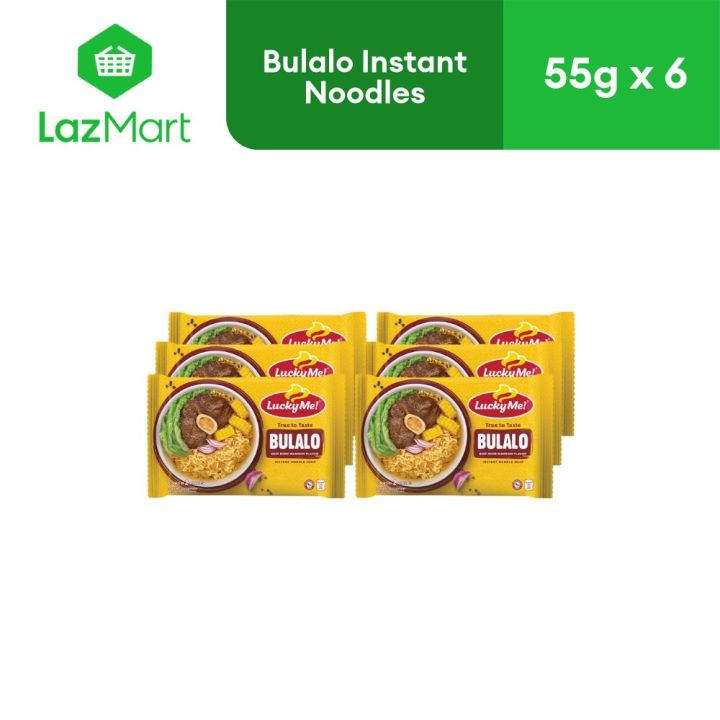 Lucky Me! Instant Noodle Soup Bulalo 55g - Pack of 6 | Lazada PH