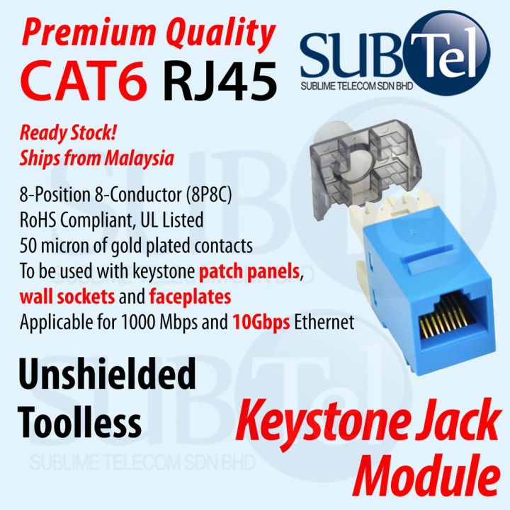 CAT6 CAT6A RJ45 Keystone Jack Module Malaysia Stock LAN Cable Ethernet ...