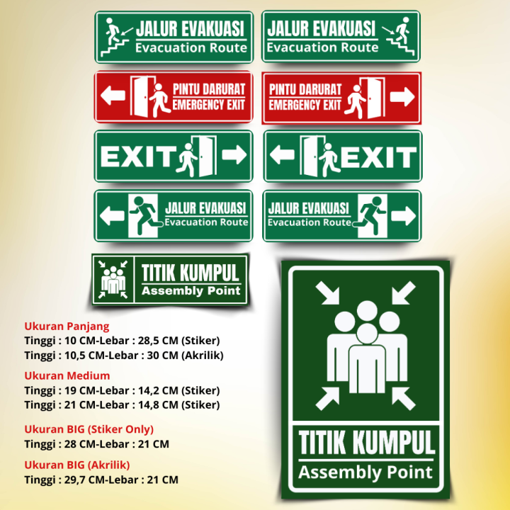Akrilik Sign Board Titik Kumpul Dan Jalur Evakuasi | Lazada Indonesia
