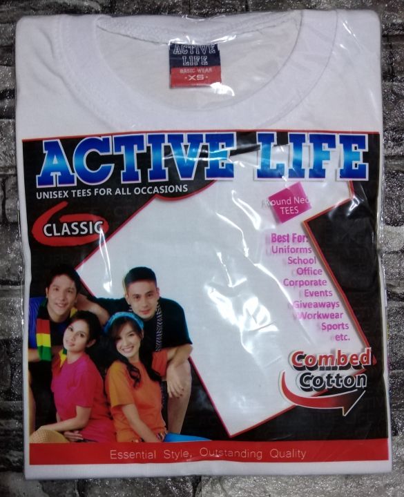 Active Life (White) Round Neck T-Shirt for Unisex | Lazada PH