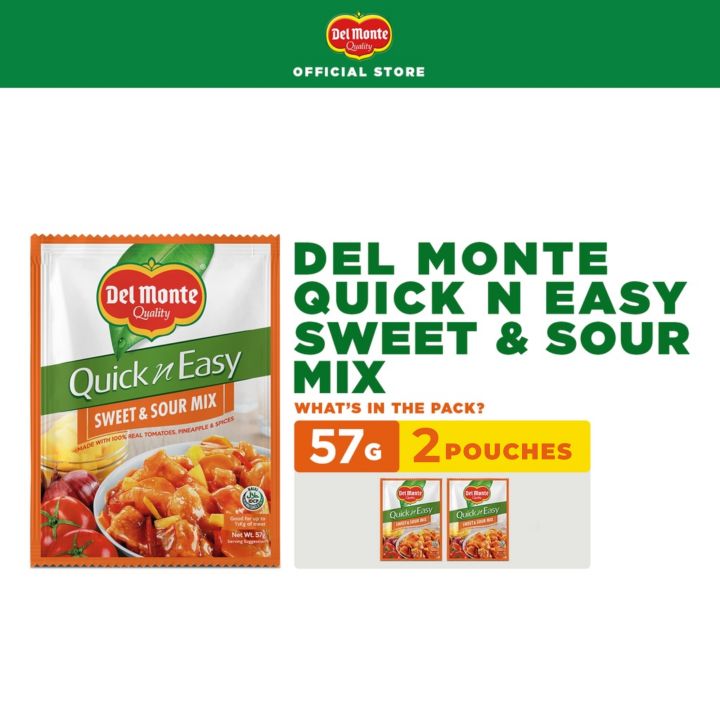 DELMONTE Quick n Easy Sweet & Sour All-in-One Recipe Mix - 57g x 2 ...