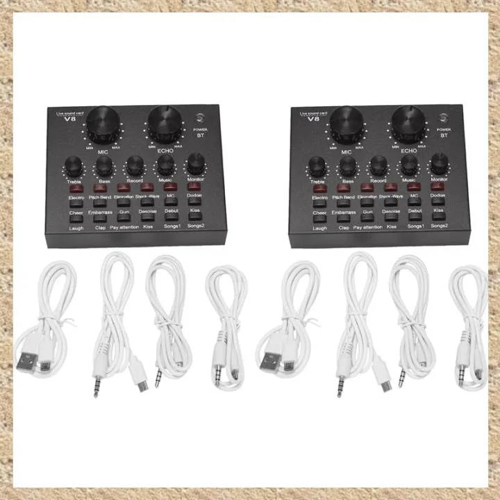 (IGRZ) 2X V8 Sound Card Audio Set Interface External USB Live ...