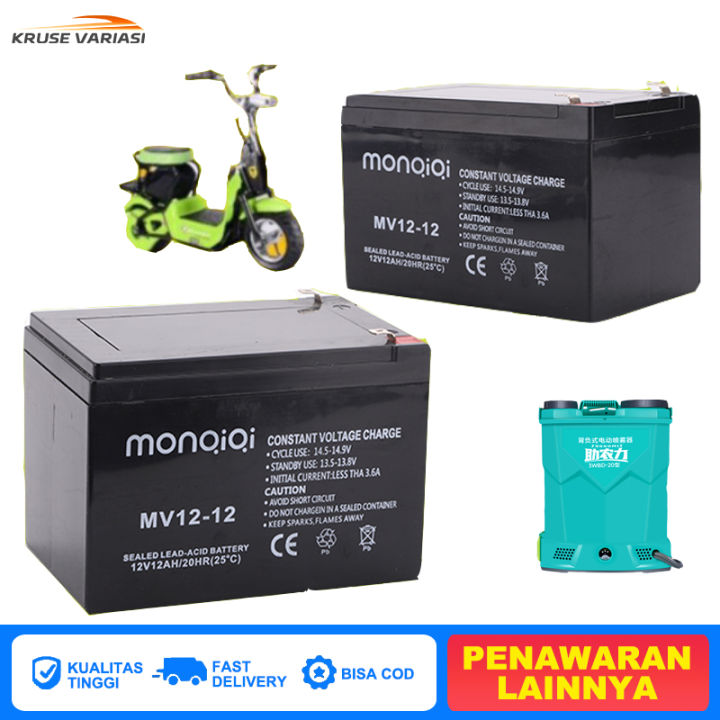 Aki Kering Original 12V 12AH/Aki Solar Panel 12V 12Ah 12V Baterai Accu ...