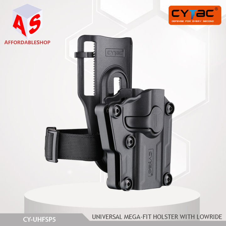 CYTAC Universal Tactical Mega-fit holster with Low Ride Belt Loop Black ...