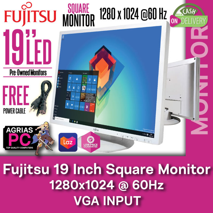 Monitor - Fujitsu - 19 Inch Square LED - FREE Power Cable - Cable ...