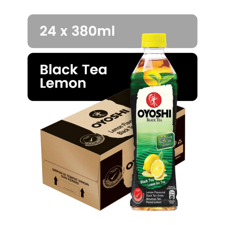 OYOSHI Black Tea Lemon 380ML X 24 | Lazada