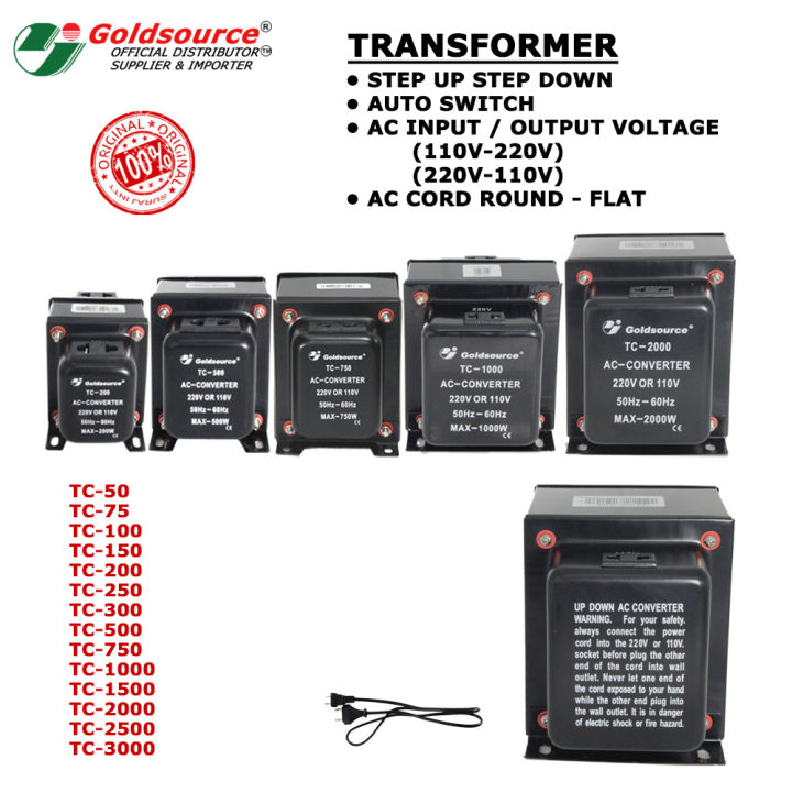 GOLDSOURCE TRANSFORMER STEP UP STEP DOWN TC | Lazada PH