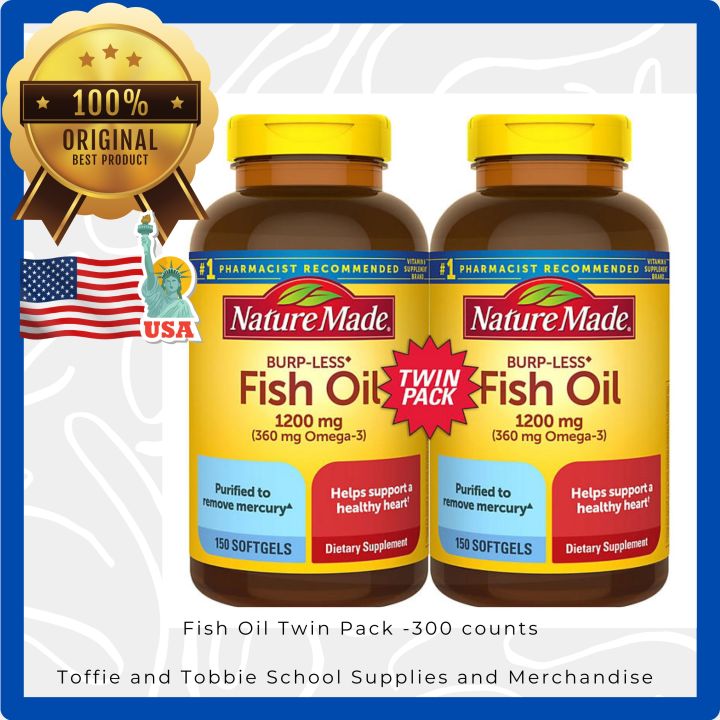 Nature Made Fish Oil BUY 1 TAKE 1 - 1200 mg (360 mg Omega-3) Dietary Health Nutritional ...