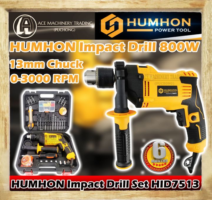 HUMHON IMPACT DRILL SET 800W 13MM ELECTRIC IMPACT HAMMER DRILL SET WITH ...