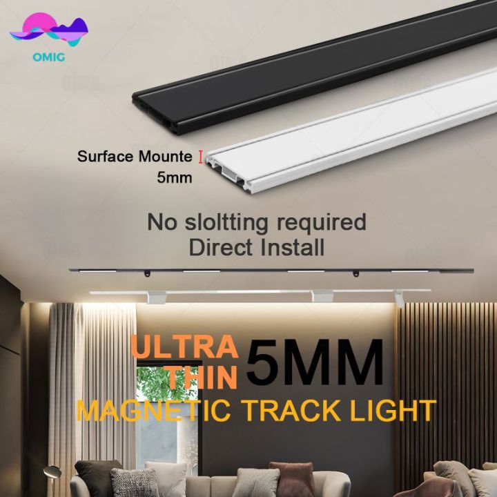 5Mm Slim Magnetic Track Light System Rail Spotlight Sur Mounted Track ...