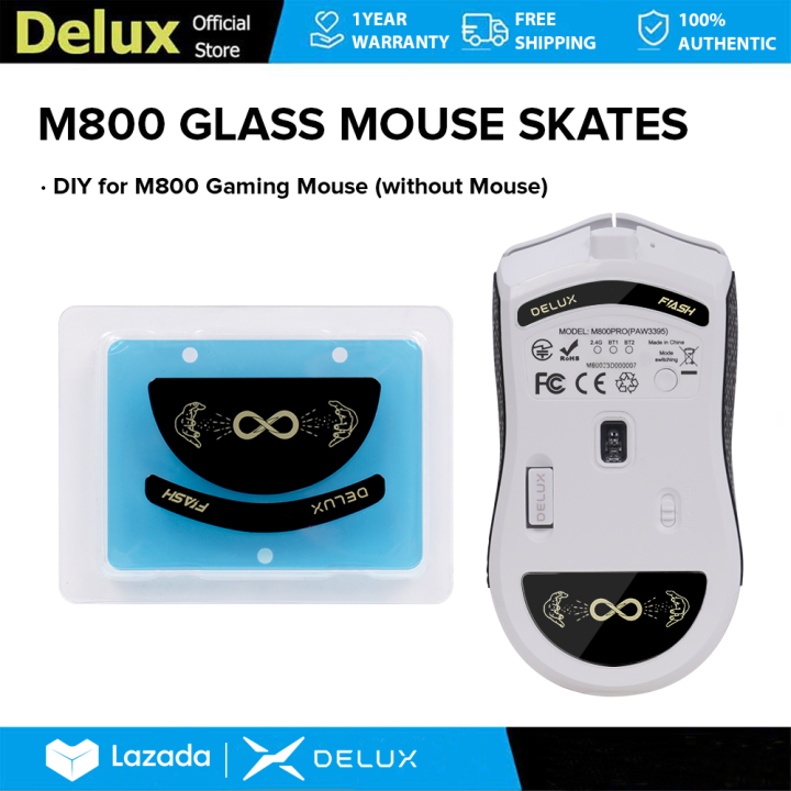 Delux M800 Glass Mouse Skates Mouse Feet DIY for M800 Gaming Mouse ...
