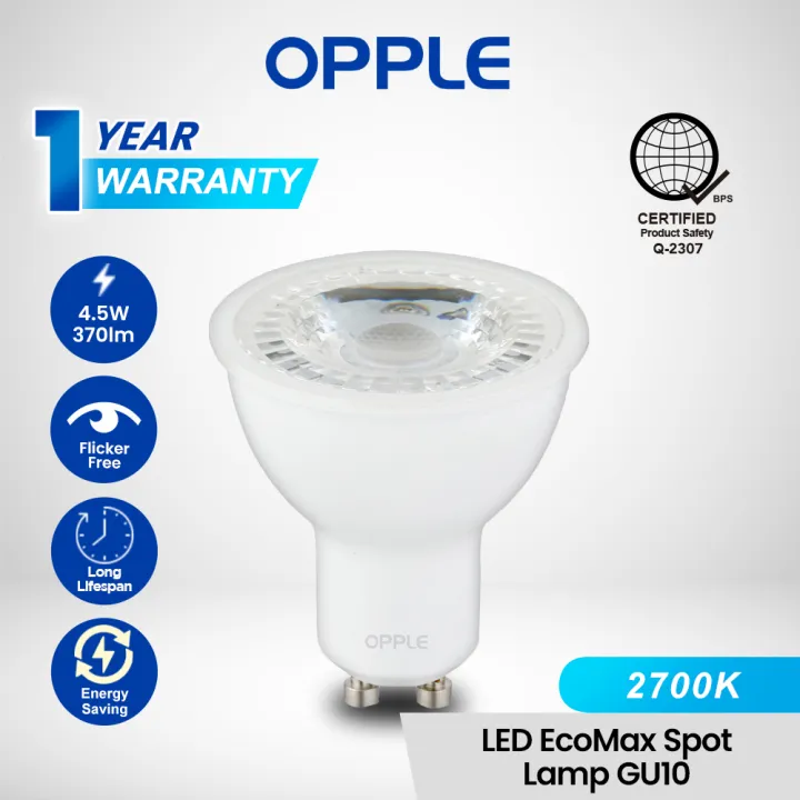 OPPLE LED EcoMax GU10 6 Watts MR16 Bulb Warmwhite/Daylight Indoor light ...