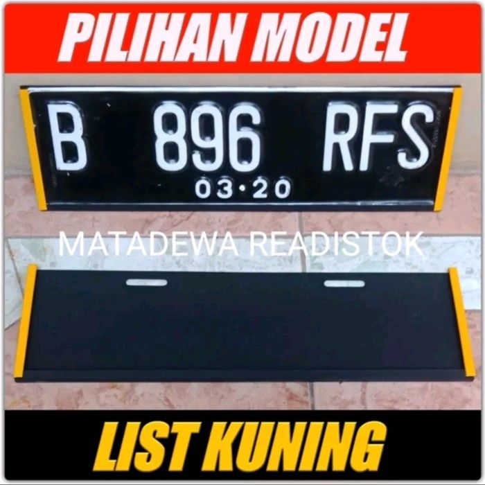 TEMPAT PLAT NOMOR MOBIL DINAS PEJABAT WARNA HITAM TEBAL LIST KUNING ...