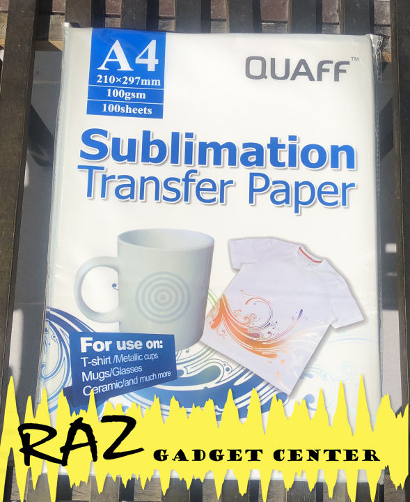 Quaff Sublimation Paper Transfer Paper Quick Drying A4 Size 100 sheets per pack / A3 Size 50 ...