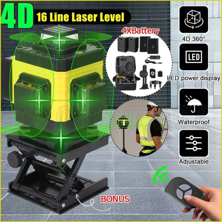 BARU Taffware Laser Alat Tukang Bangunan Laser Leveling Level 4d 16 ...