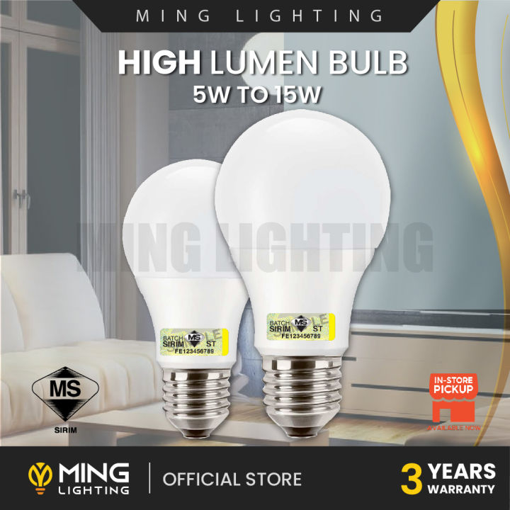 [Sirim] LED E27 Bulb 5W 9W 10W 12W 15W Mentol Lampu Energy Saving Table Lamp Ceiling Down Light ...
