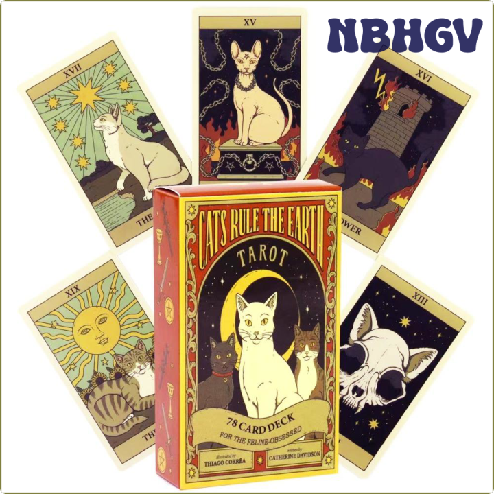 NBHGV 10.3*6cm Cats Rule the Earth Tarot: 78-Card Deck for the Feline ...