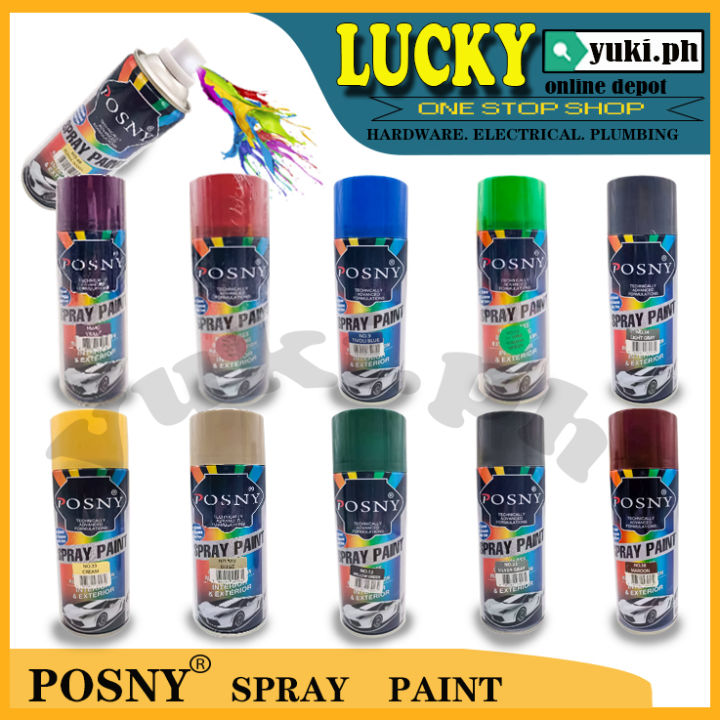POSNY HIGH GLOSS SPRAY PAINT W/ TECHNICALLY ADVANCED FORMULATIONS 400g ...