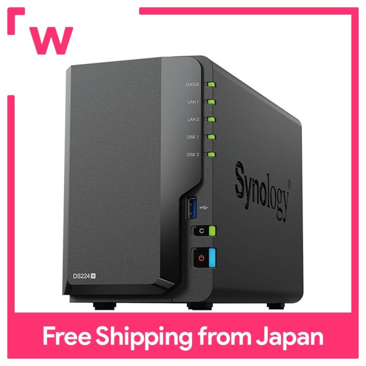 Synology NAS Kit 2-bay DS224+/G with Guidebook Quad CPU with 2GB Memory ...