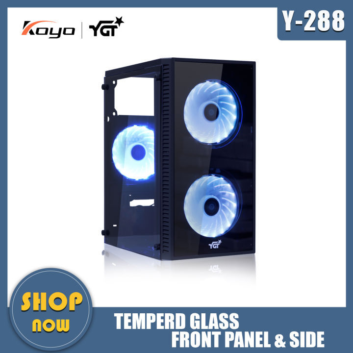 YGT Y-288 Tempered Glass Gaming PC/ Desktop Case M-ATX / MINI-ITX ...