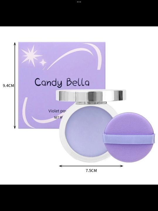 CANDY BELLA VIOLET POWDER แป้งเนื้อเจลสีม่วง บล็อคความมันบนผิว ติดทน ...