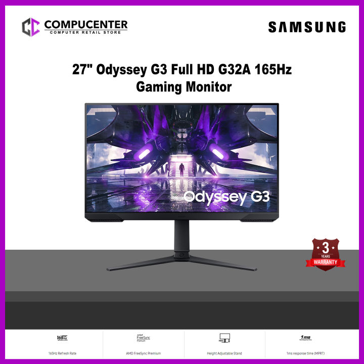Samsung Monitor LS27AG320NEXXP 27" Odyssey G3 Full HD G32A 165Hz | 1ms ...