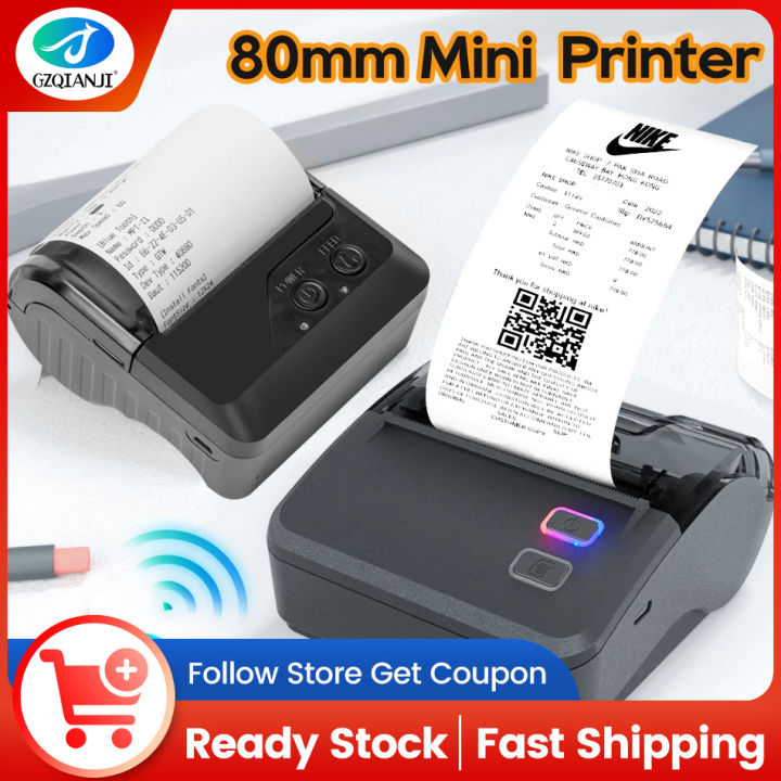 80mm Bluetooth Pocket Thermal Printer 3inch Wireless Bill Receipt ...