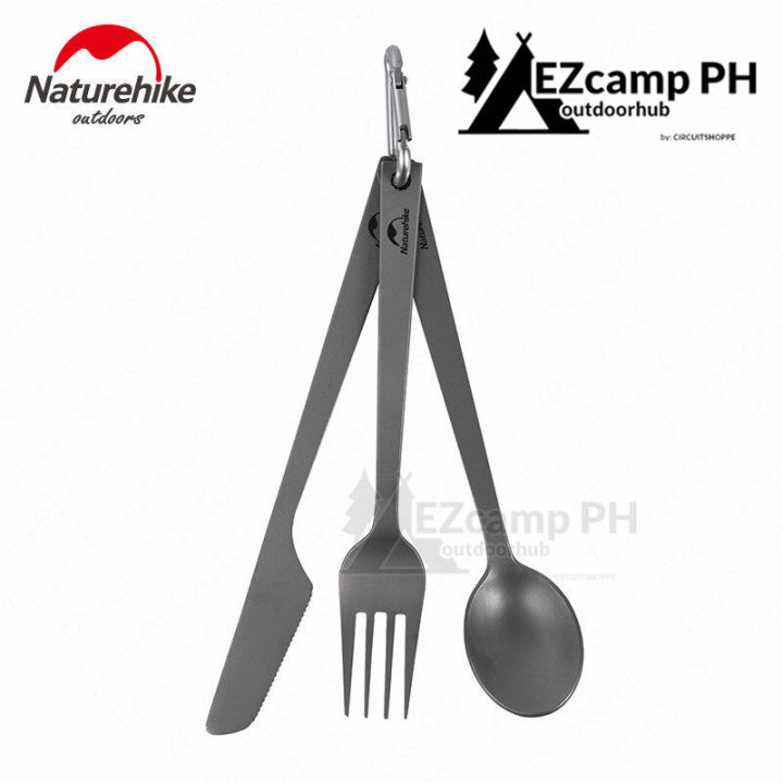 Naturehike Ultralight Titanium Tableware Set Spoon Fork Knife Camping ...