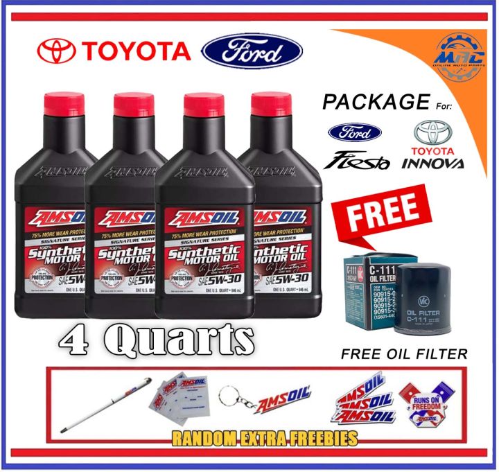 AMSOIL Signature Series 5W-30 4 quarts FREE Oil Filter Package for FORD ...