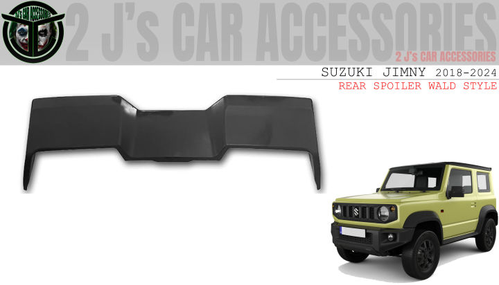SUZUKI JIMNY 2018 TO 2025 REAR SPOILER MATTE BLACK PRIMER / WALD STYLE ...