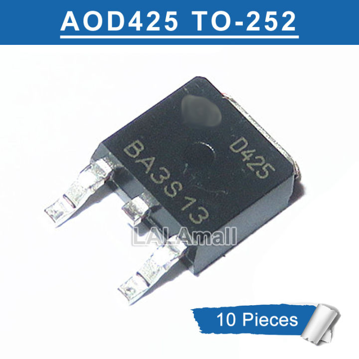 10ชิ้น AOD425 D425 TO-252 SMD P-Channel 30V MOSFET ทรานซิสเตอร์ใหม่เดิม ...