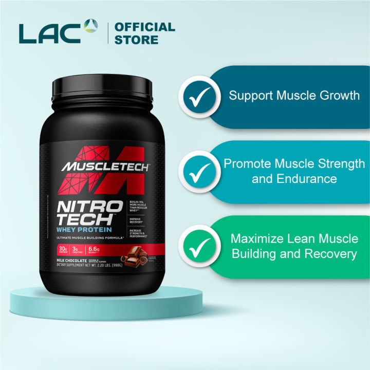 [Expiry Sep 2027] MuscleTech NITRO-TECH - Milk Chocolate (2.20 lb/998g ...