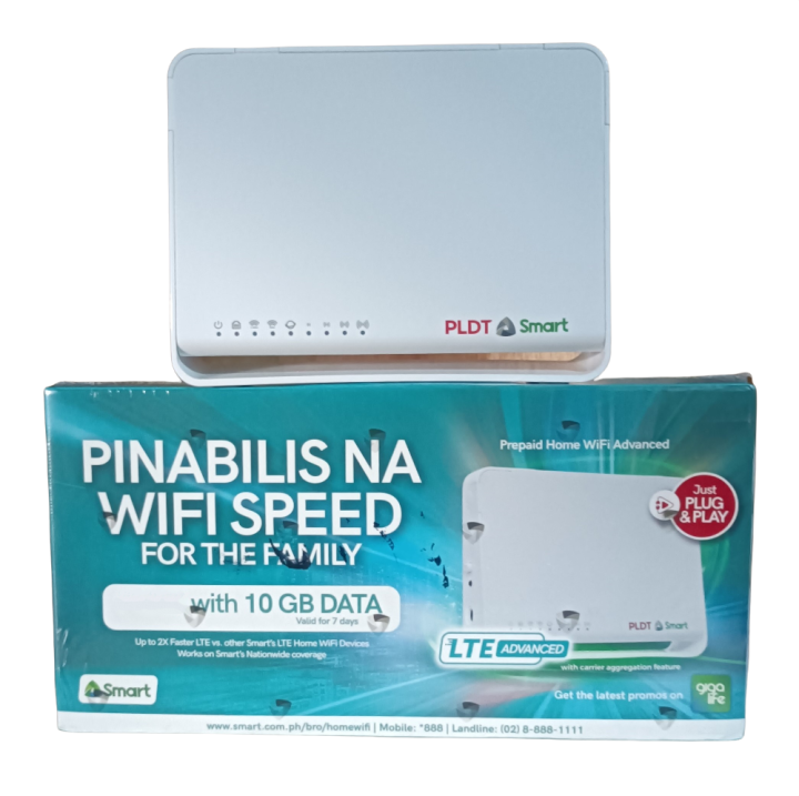 PLDT SMART Prepaid Home WiFi LTE-Advanced (cat6) w/ FREE! 10GB valid ...
