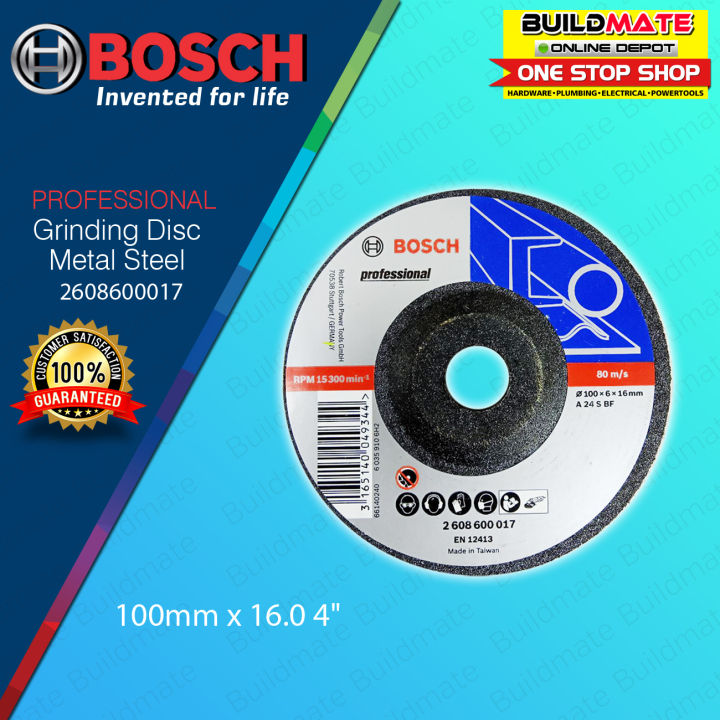 BOSCH Grinding Disc Metal Steel 100mm x 16.0 4" 2608600017 - BUILDMATE ...