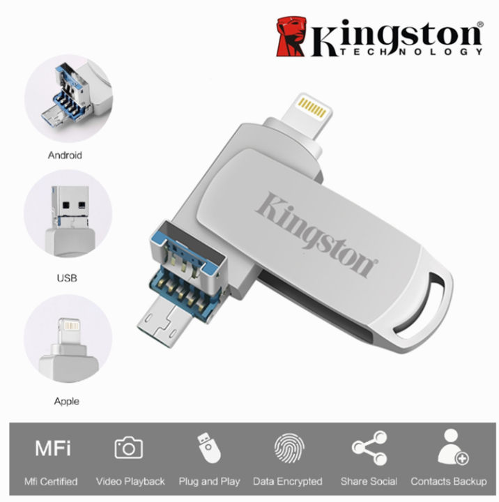 Kingston OTG USB แฟลชไดรฟ์512GB 1TB 2TB Pendrive สำหรับ iPhone แอนดรอย ...