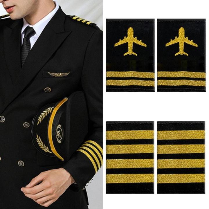 Professional Pilot Uniform Epaulets Flight Shoulder Boards Nondeform ...