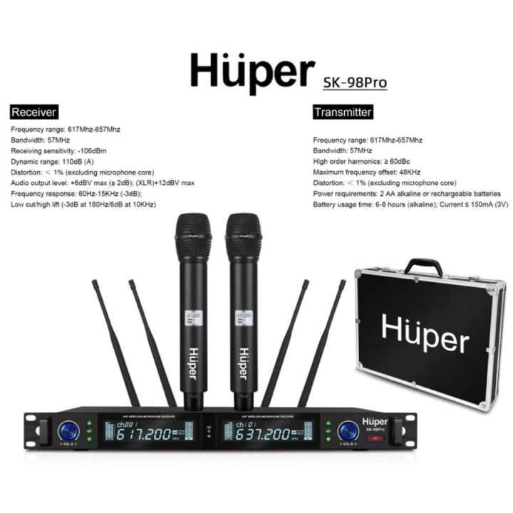 MICROPHONE WIRELESS HUPER SK98PRO / SK98 PRO / SK 98 PRO | Lazada Indonesia