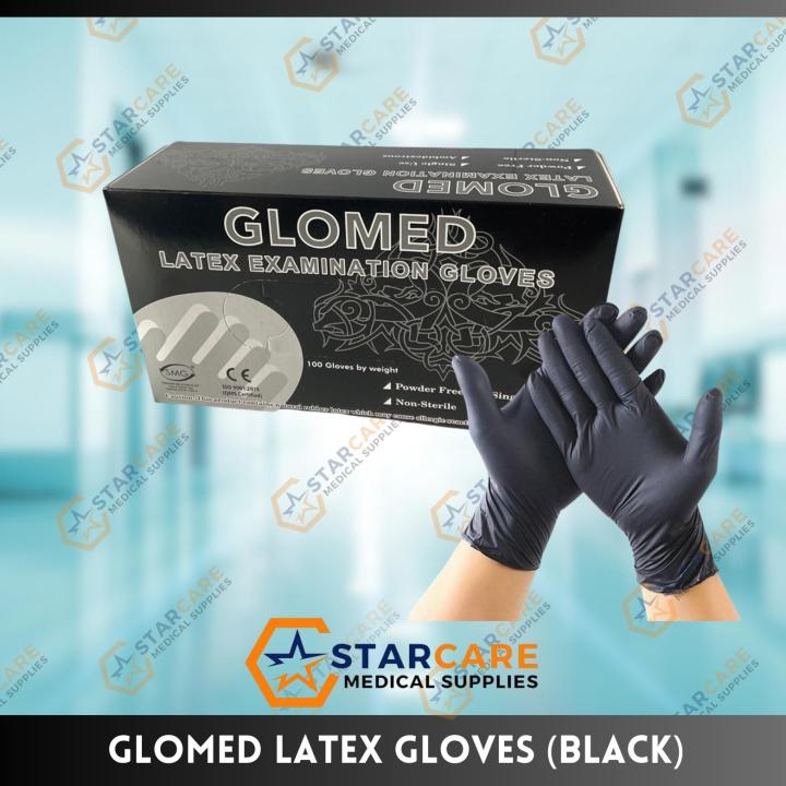 GLOMED - Black Latex Examination Gloves | Lazada PH
