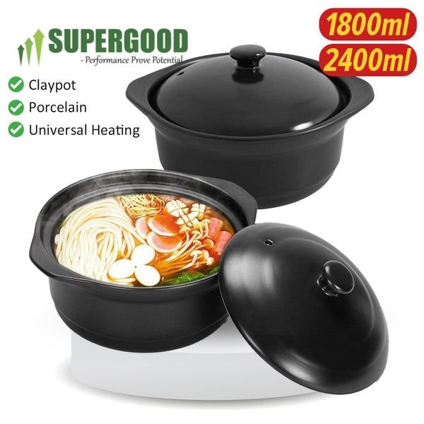 [Super] [ 1800ml / 2400ml ] Porcelain Claypot Cooking Pot / Periuk ...