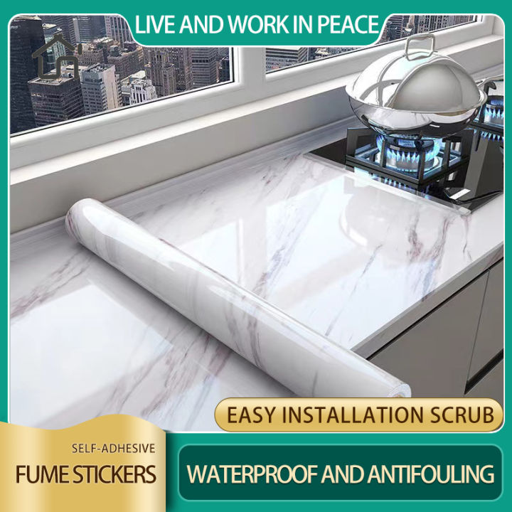 Kitchen Wallpaper Waterproof and Oilproof 60cmx5m PVC Kitchen Sticker ...