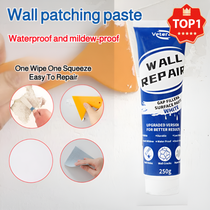Wall patching paste Waterproof and mildew-proof Nail hole and crack ...