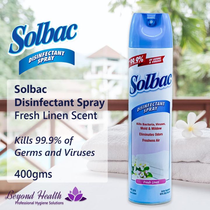 Solbac Disinfectant Spray Fresh Linen 400grams | Lazada PH