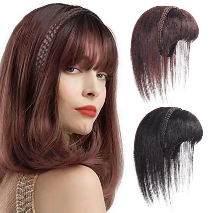 Y2K2ผมดำตรงไร้รอยต่อวิกผมสังเคราะห์ผู้หญิงปิดผมสีขาวสีน้ำตาลปลอมหน้าม้า ...