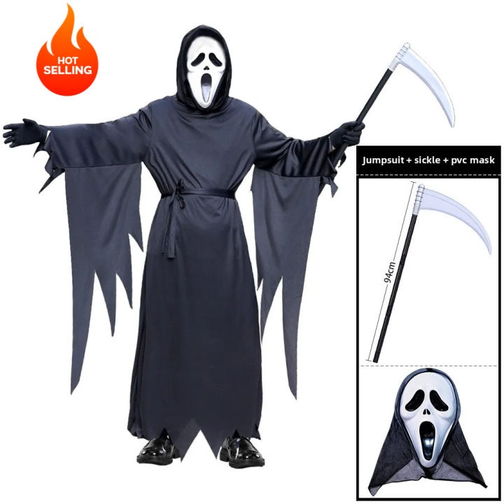 Frightening Scream Costume Children Fancy Dress Kids Halloween Ghostly ...