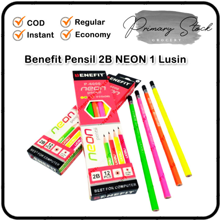 Pensil 2B 1 Pak Pack Lusin 12 Pcs Box Set Karakter Warna Warni Benefit ...